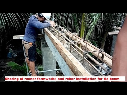 Episode 4J : Shoring of runner formworks and rebar installation for tie ...