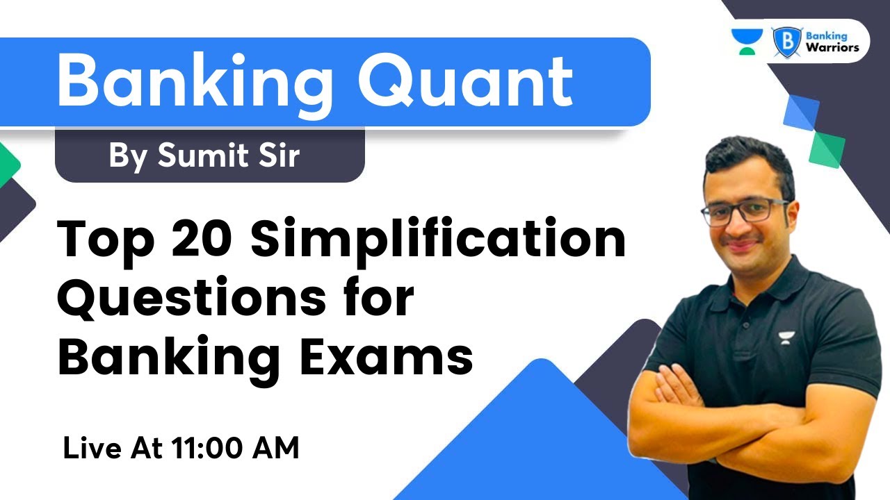 Top 20 Simplification Questions for Banking Exams | Maths by Sumit Sir ...