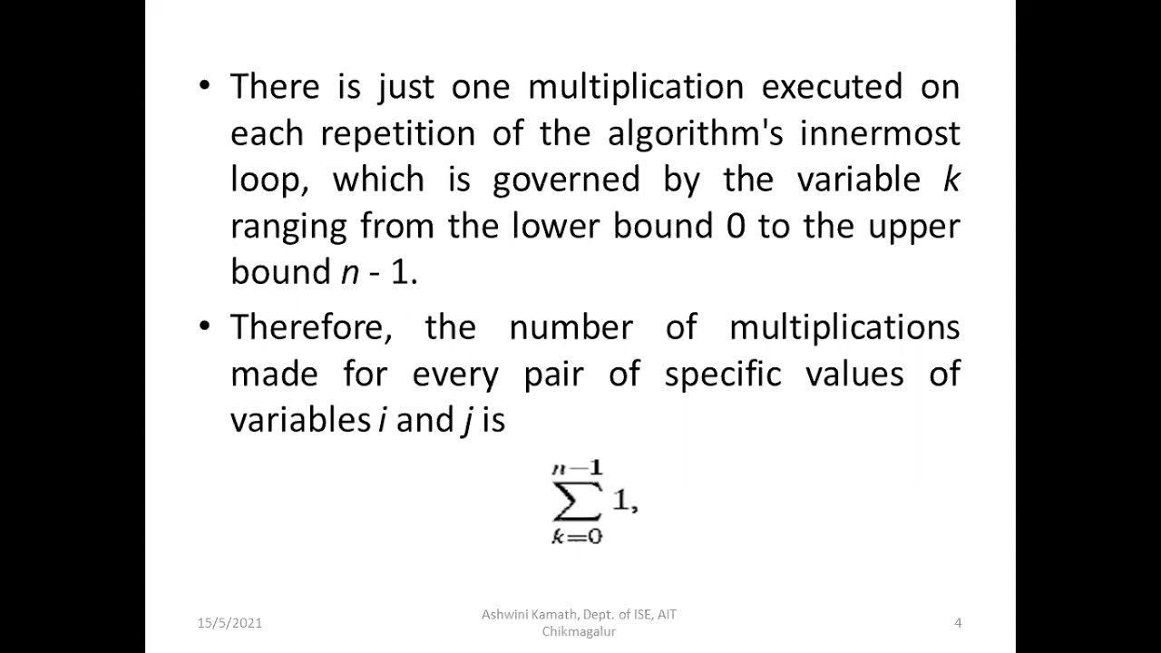 Daa 4th Sem Analysis Of Non Recursive And Recursive Algorithms Youtube