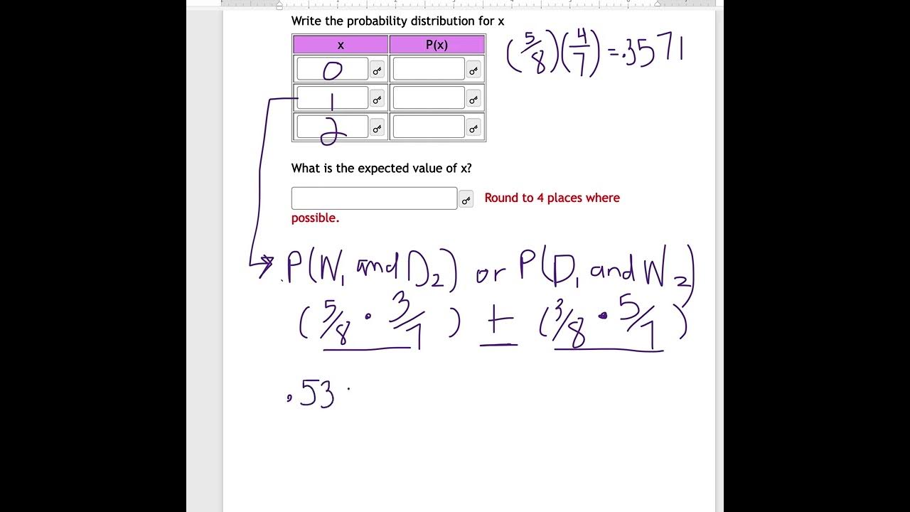 Example: Probability Distribution and Expected Value (2) - YouTube