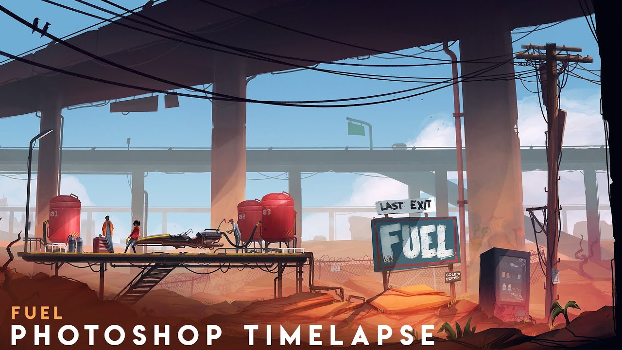 Fuel | Photoshop Timelapse | Sci-fi Concept Art - YouTube
