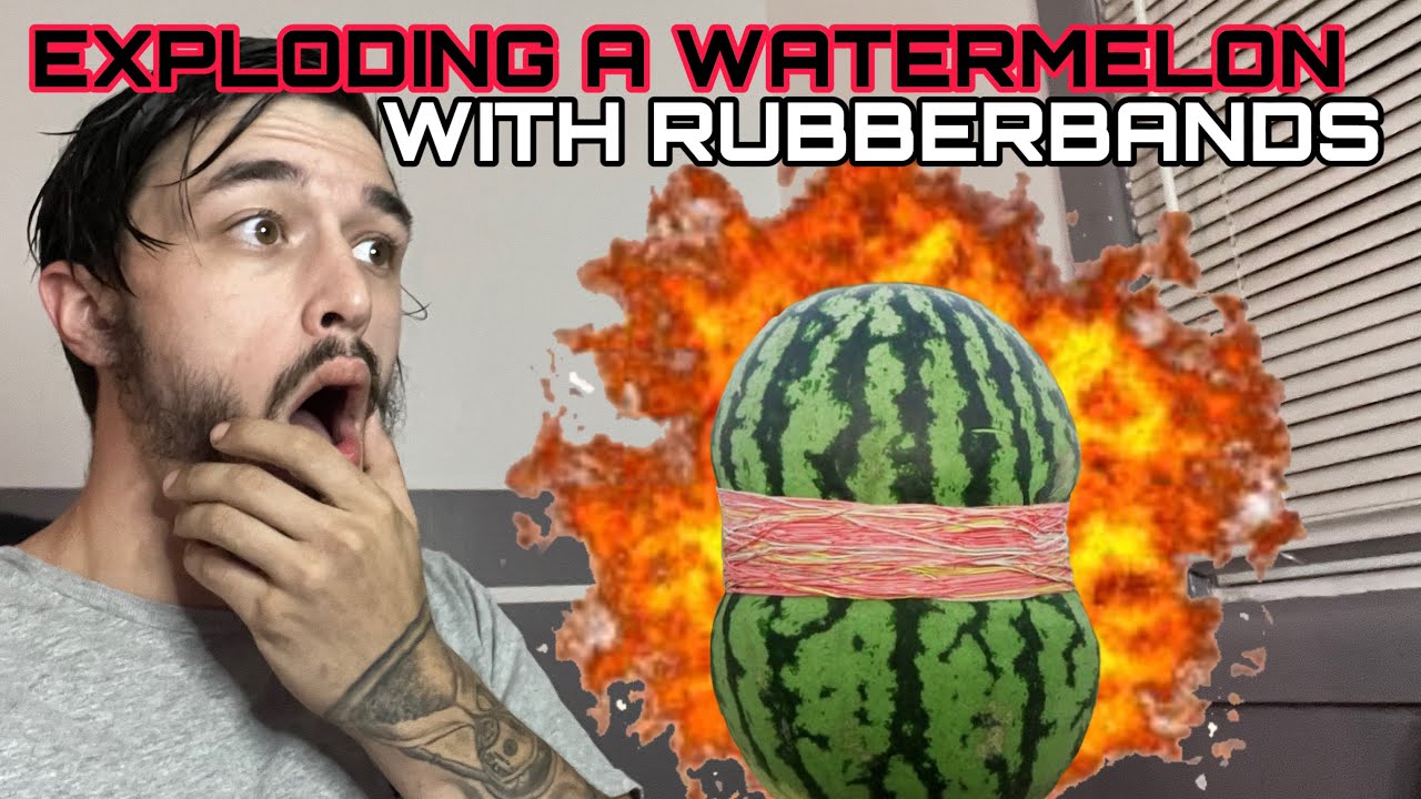 Exploding A Watermelon With Rubber Bands ! - YouTube