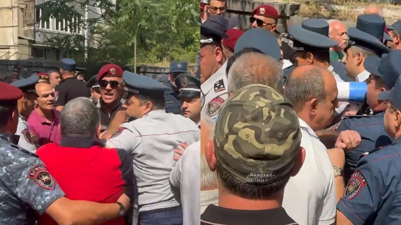 Լարված վեճ. քաշքշում են բնակիչներն ու ոստիկանները - YouTube