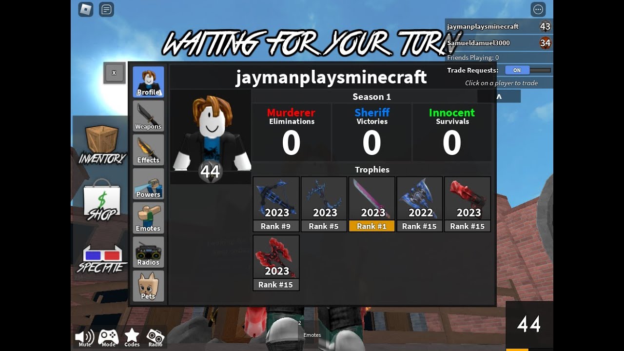 Claiming new May Trophies in d3tis mm2 modded - YouTube