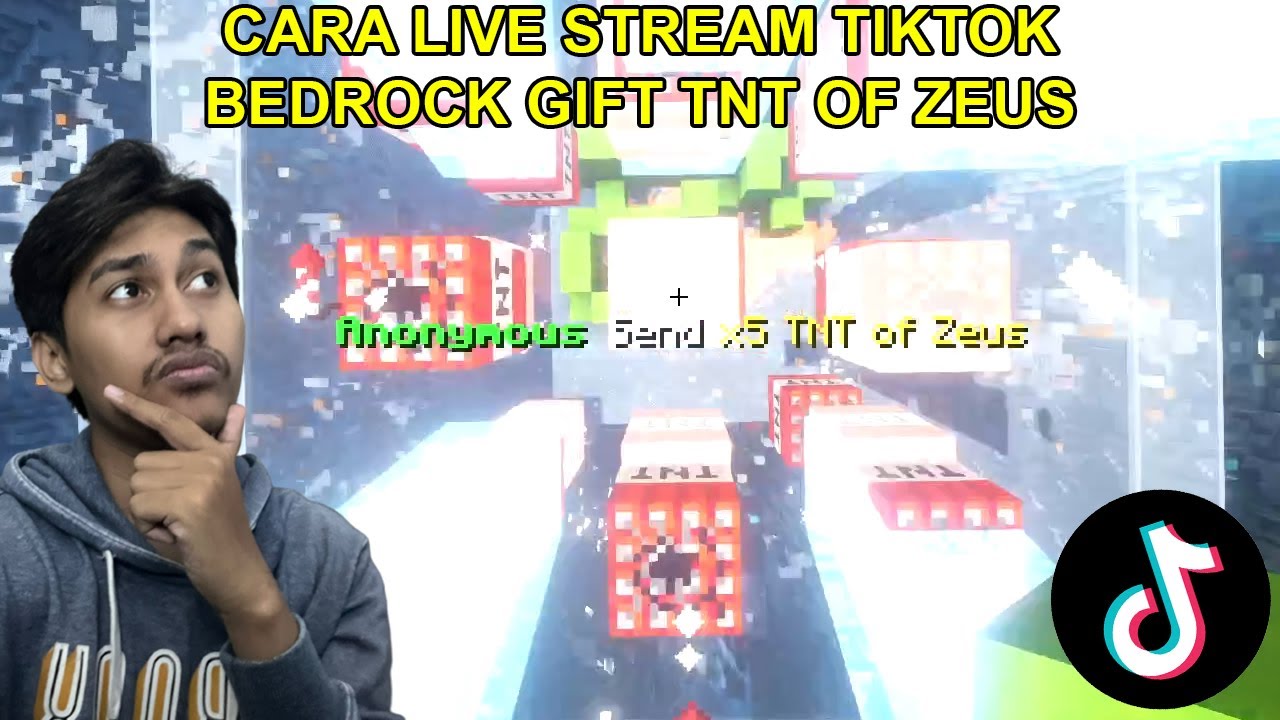 CARA LIVE STREAMING TIKTOK MINECRAFT BEDROCK BLOCK GIFT TNT OF ZEUS ...