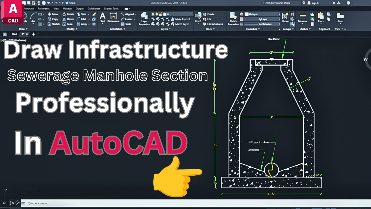 🏆 AutoCAD Genius: How to Draw Perfect Sewerage Manhole Sections! - YouTube
