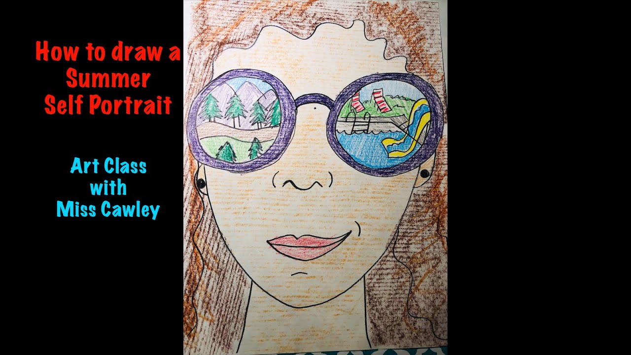 How to Draw a Summer Self Portrait - YouTube