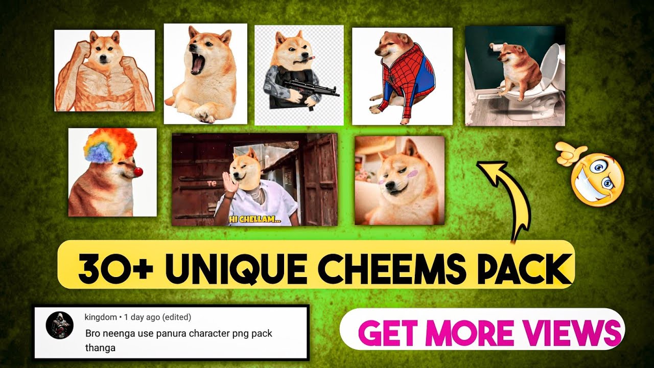 30+ Cheems Pack For Thumbnail And Video Editing | Editing Material ...