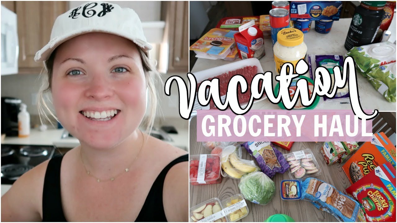 HUGE GROCERY HAUL FOR THE WEEK ON VACATION! - YouTube