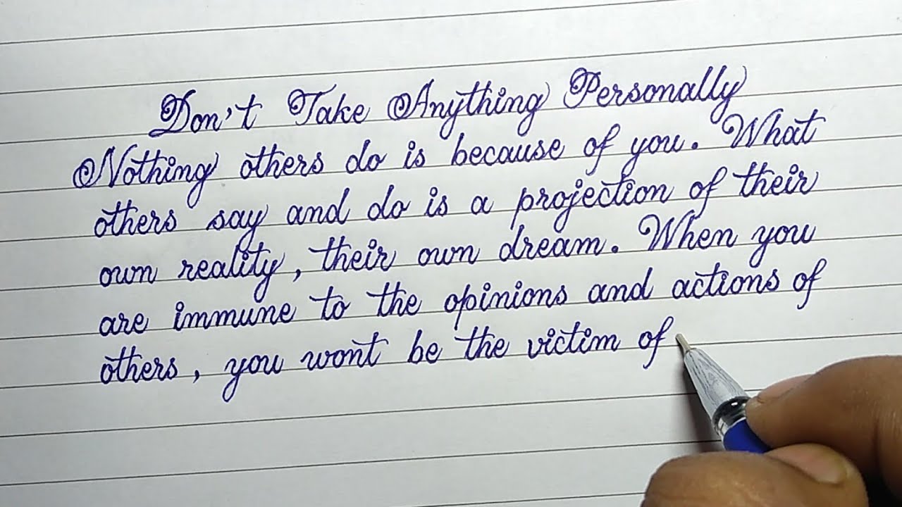 Cursive Handwriting With Ball Point Pen | Neat And Clean Handwriting ...