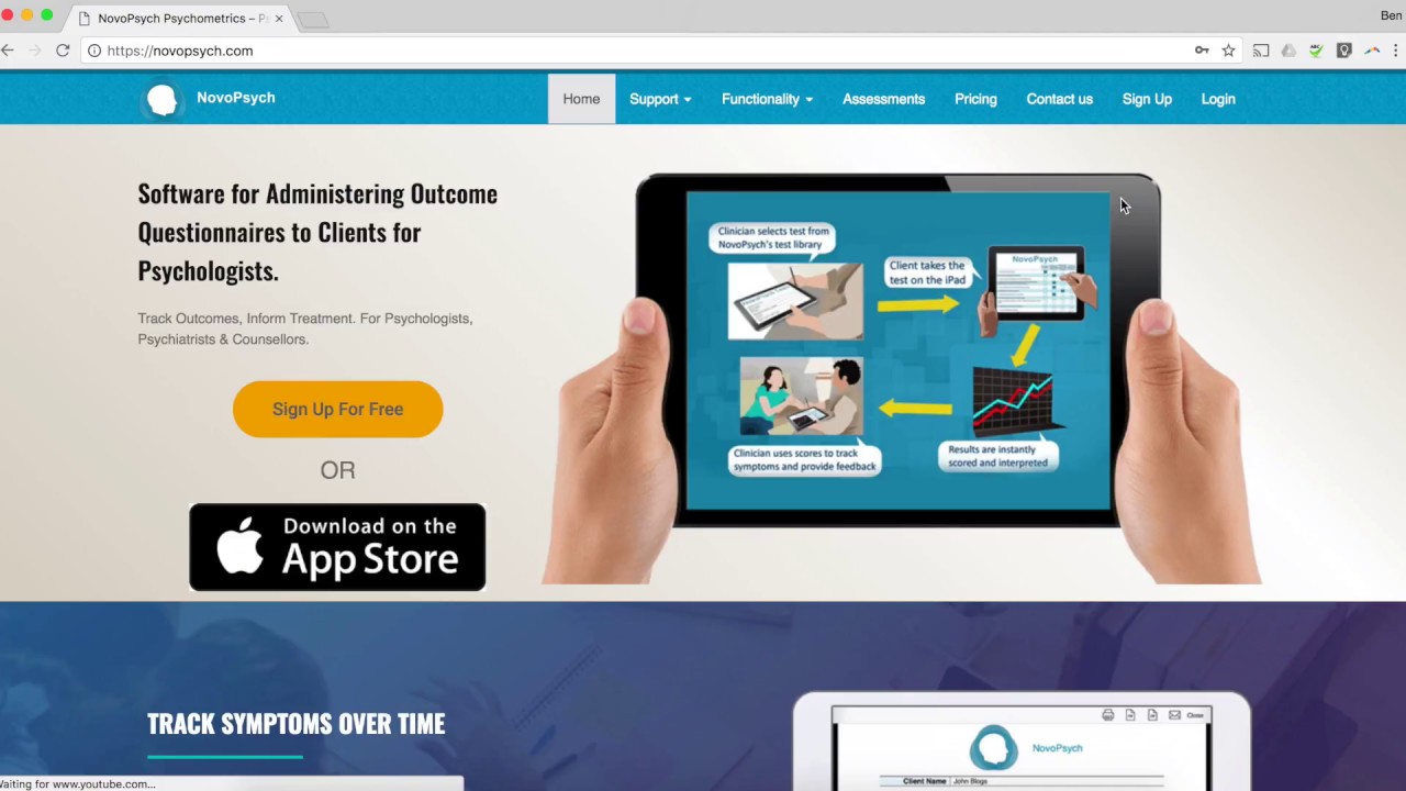 NovoPsych outcome monitoring software. How it works - YouTube