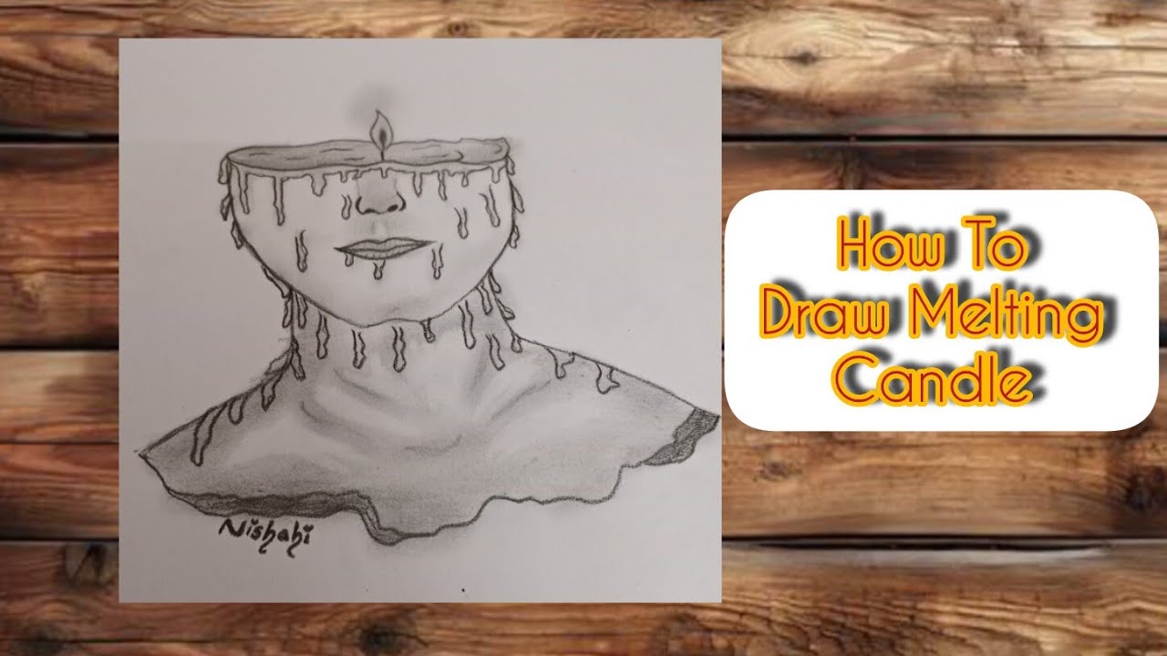 How To Draw Melting Candle | A Candle Girl Drawing | Pencil Drawing of ...