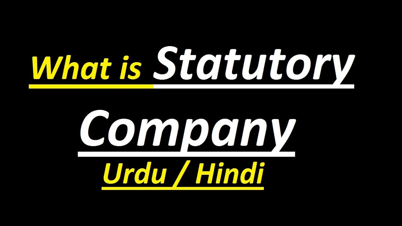 What is Statutory Company ? Urdu / Hindi - YouTube