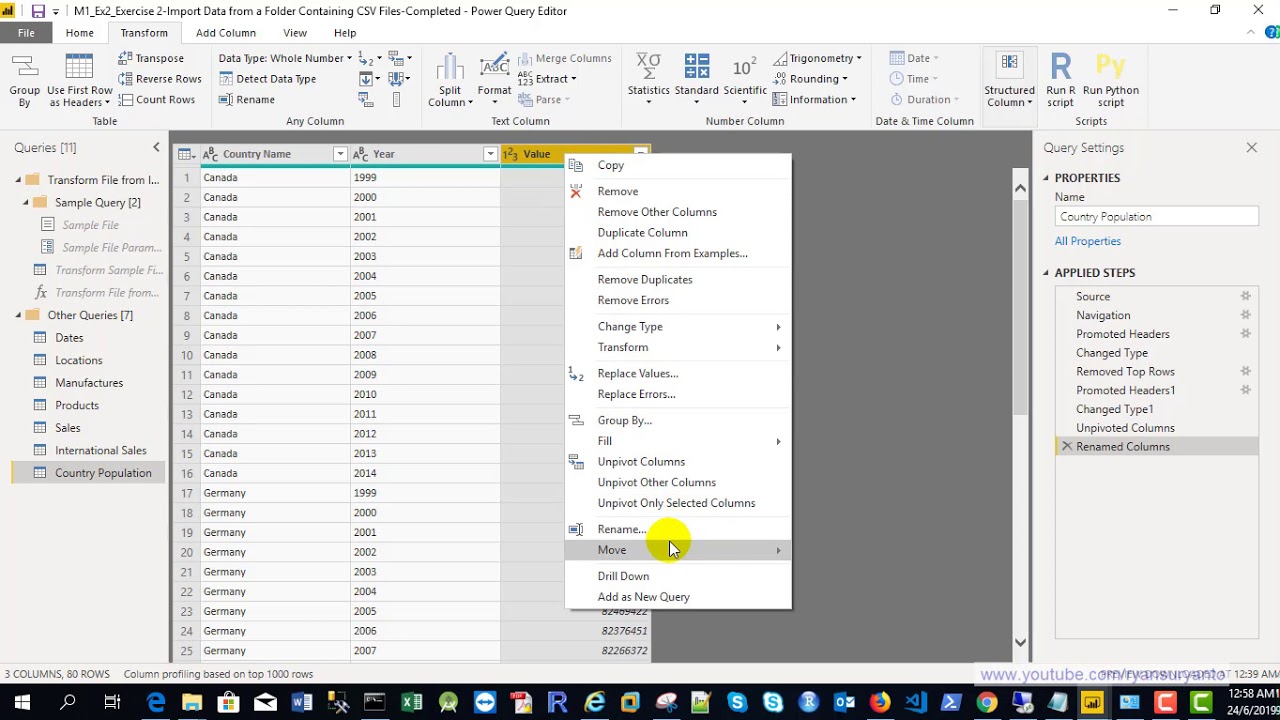 DAT207x L1 Ex3 Import a Less Structured Data from an Excel File - YouTube