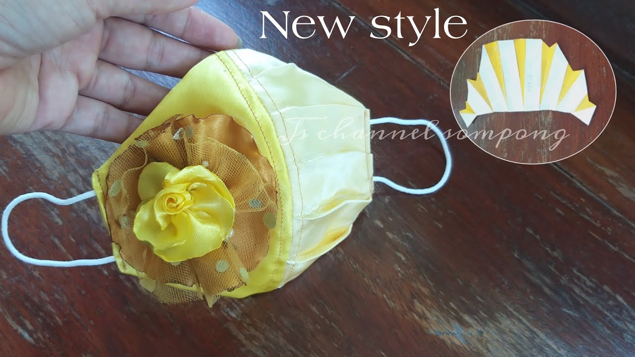 Easy pattern and flower on the mask|DIY Mask at home New pattern - YouTube