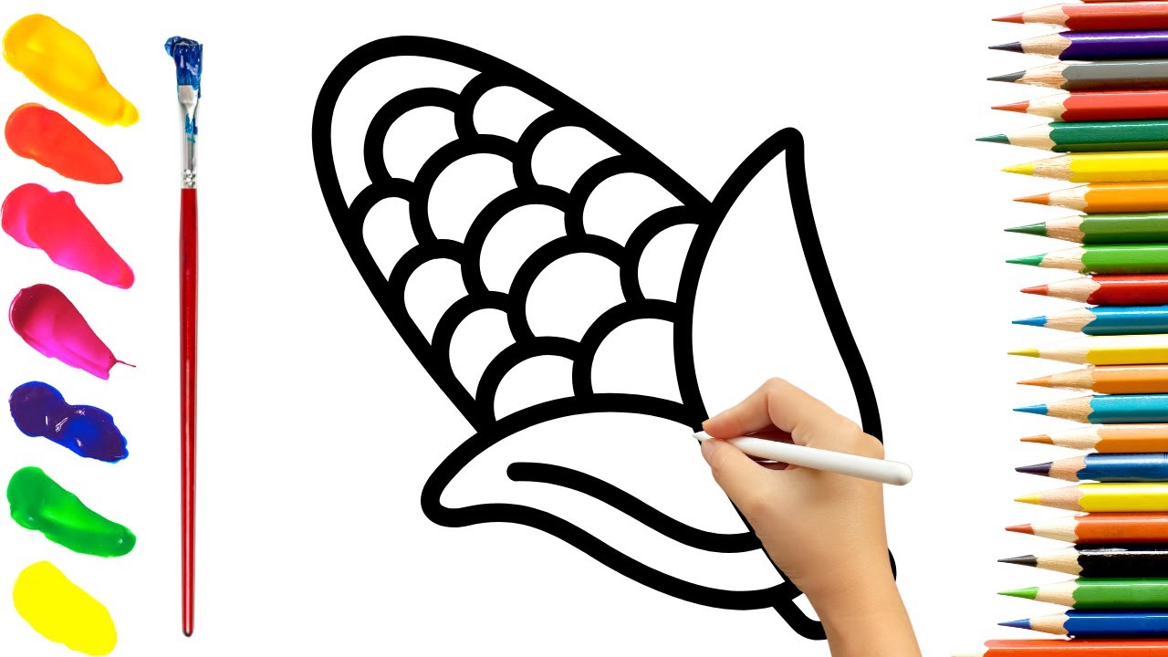 How To Draw cute Sweet Corn. Easy Drawing, Painting & Coloring For Kids ...