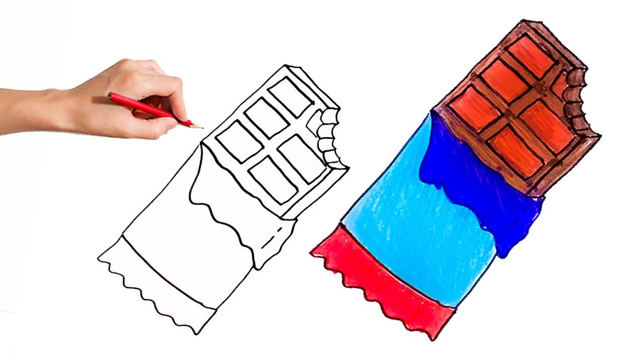 HOW TO DRAW A CHOCOLATE BAR EASY - YouTube