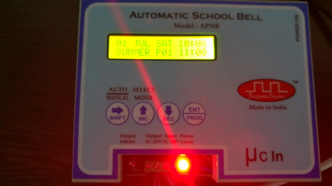 Automatic School Bell Timer System (Model Basic)- Sales (Hindi) - YouTube