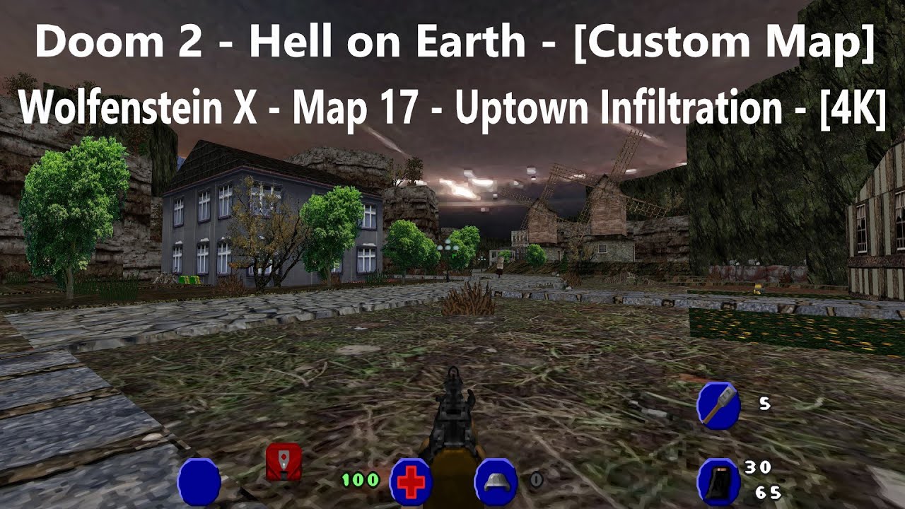 Doom 2 - Wolfenstein X - Map 17 - Uptown Infiltration - [4K] - YouTube