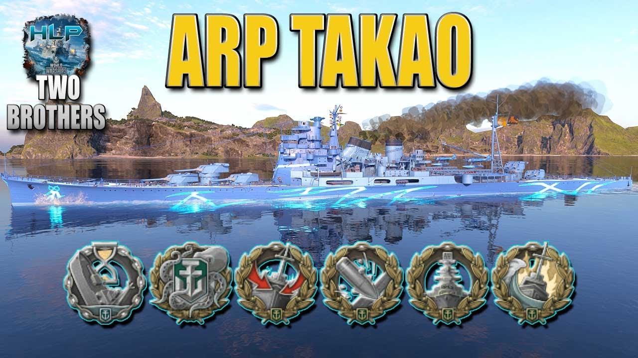 Cruiser ARP Takao on map Two Brothers, 8 ships destroyed - World of ...