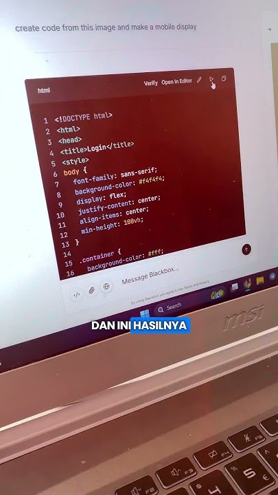 Cara cepat bikin coding hanya dari gambar Blackbox AI #shorts #blackboxai #coding - YouTube