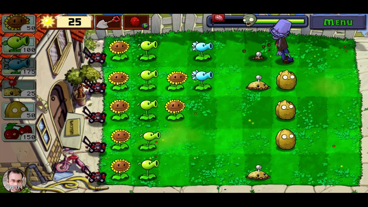 Plants vs Zombies Free (DAY Level 08) Android-iOS Gameplay - YouTube