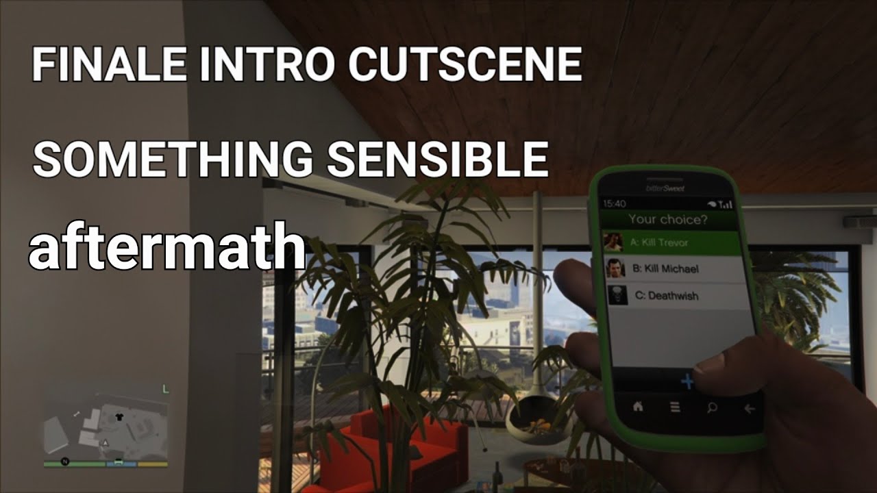 Grand Theft Auto V #113 FINALE INTRO CUTSCENE / SOMETHING SENSIBLE +aftermath (ANSWER A) FP+FA ...