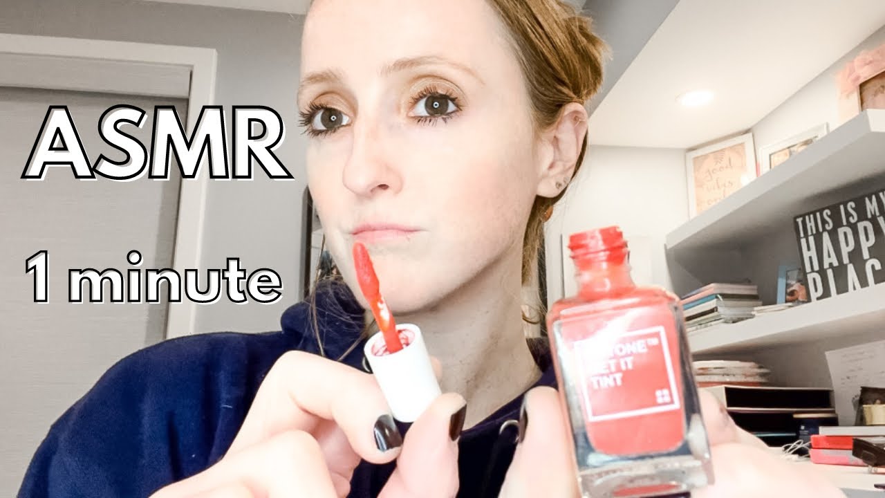 1 minute ASMR makeup | no talking, mouth sounds - YouTube