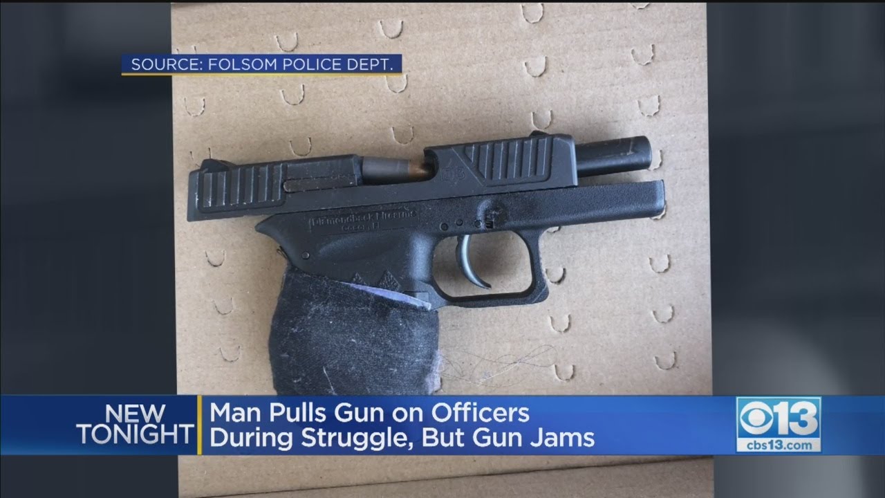 Man Pulls Gun On Officers During Struggle, But Gun Jams - YouTube