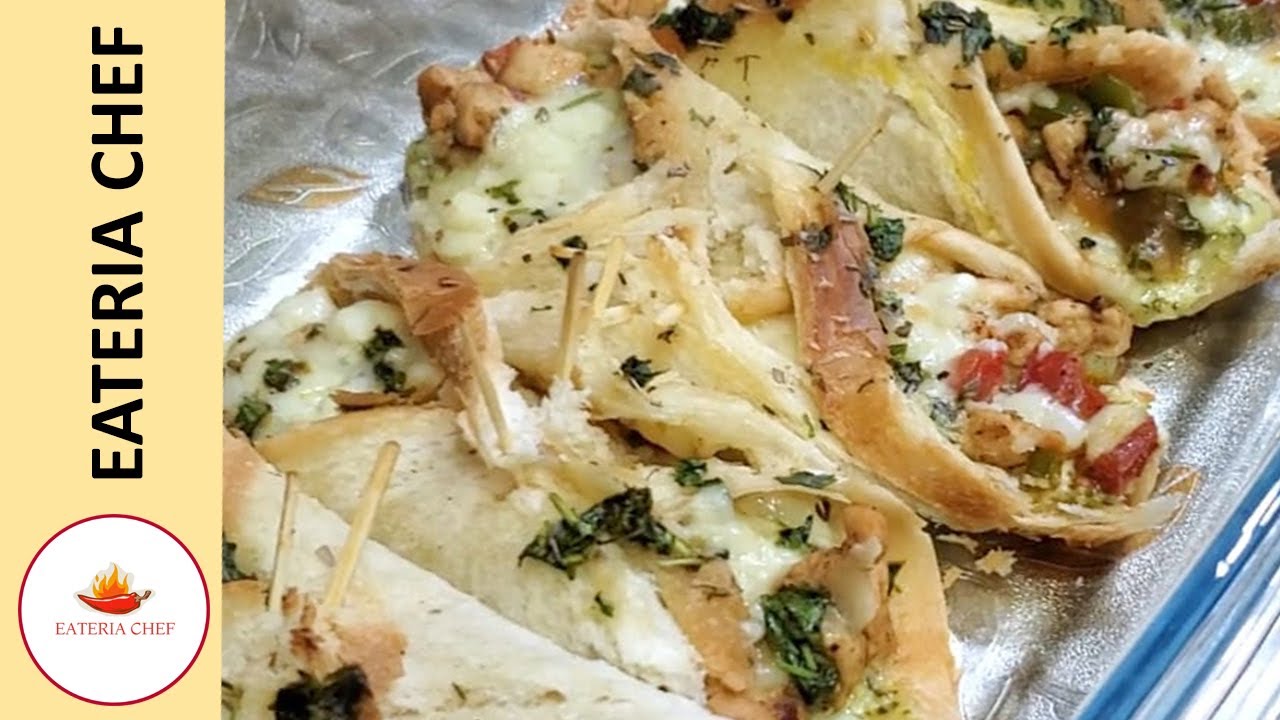 Cheesy Chicken Bread Parcel | Domino's Style Chicken Parcel Recipe ...