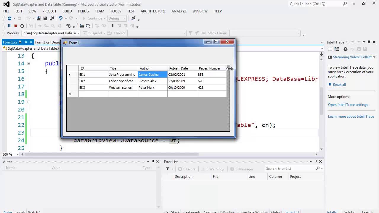 88 برمجة قواعد البيانات DataTable and DataGridView - YouTube