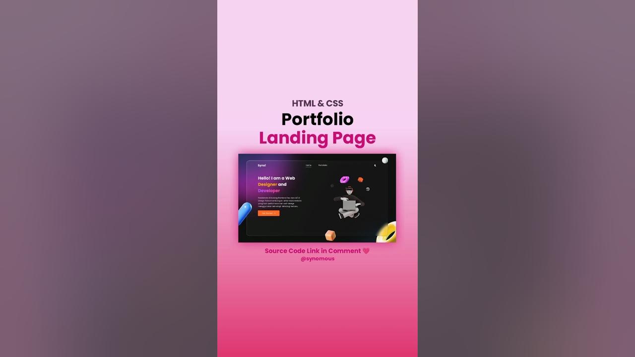 Portfolio Homepage in HTML CSS #shorts #synomous - YouTube