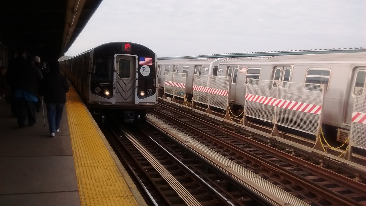 NYC Subway HD: Alstom R160A F Trains @Avenue X 5/10/17 - YouTube