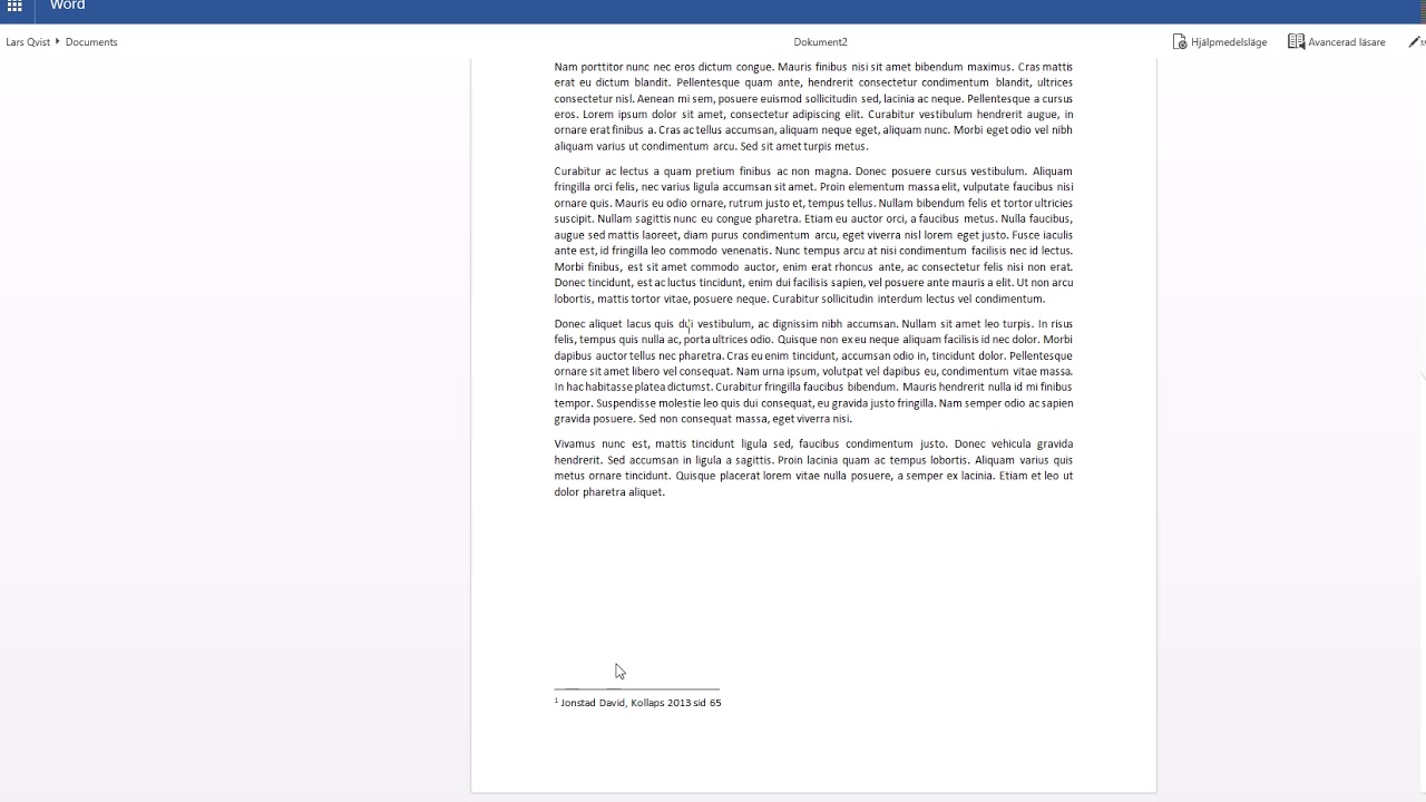 Infoga fotnot i Word online - YouTube