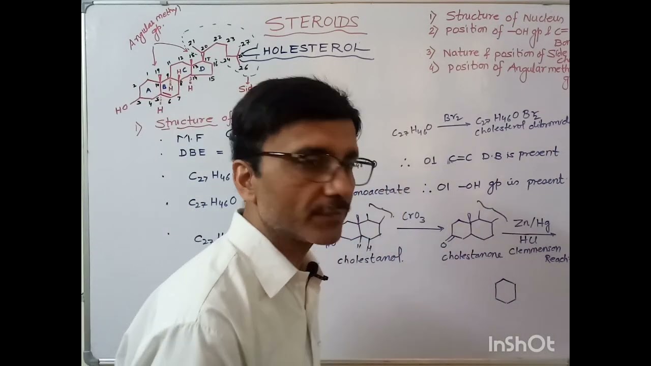 Steroids: Structural elucidation of Cholesterol - YouTube