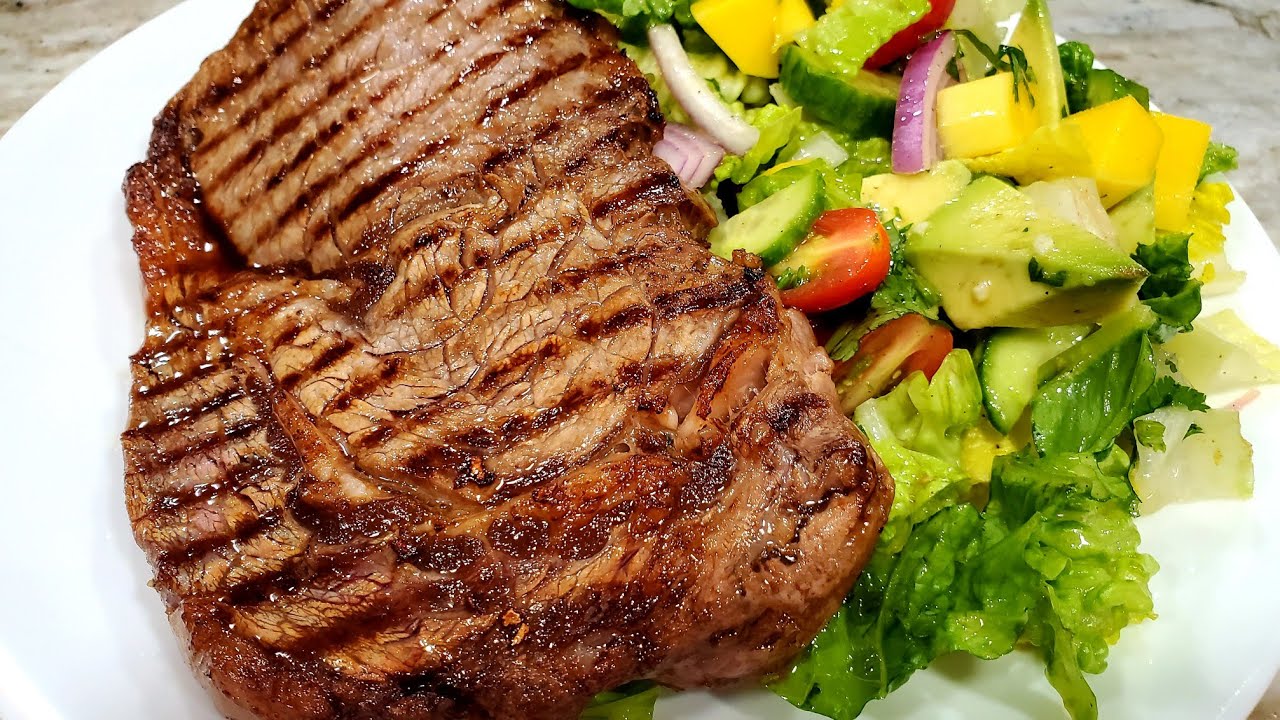 Perfect Ribeye Steak,Mango and Avocado SALAD《EASY CAJUN MUSTARD ...