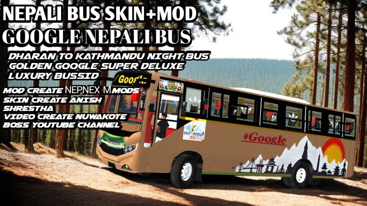Night Bus | Golden Google Super Deluxe Luxury | Bussid Nepali Mod+skin ...