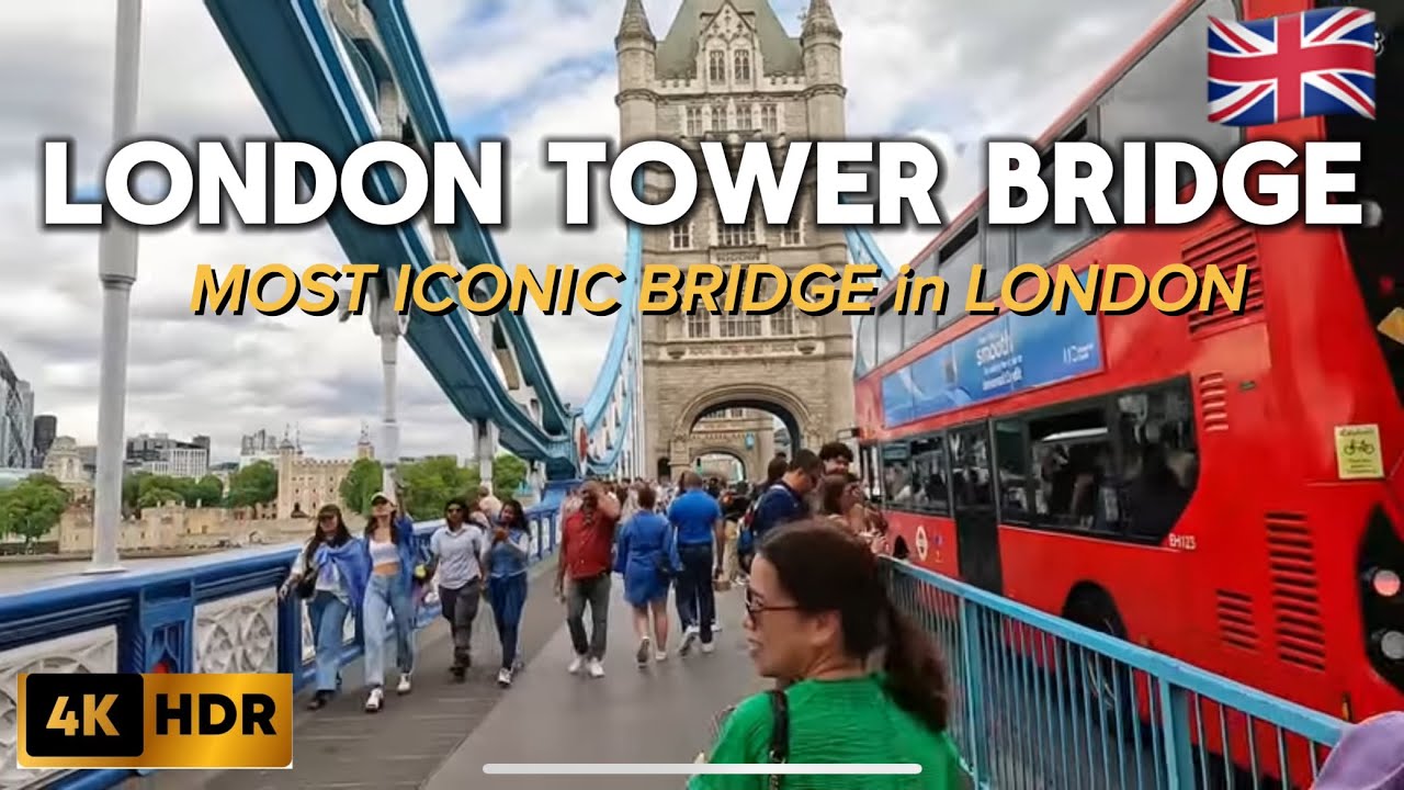 Trip to London Tower Bridge and Thames Path ,🇬🇧4K- Tower Bridge Road ...