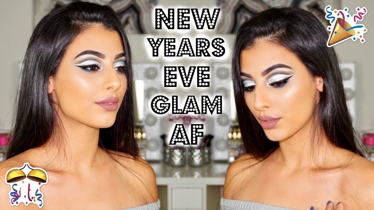 NEW YEAR'S GLAM AF | GLITTER CUT CREASE MAKEUP TUTORIAL - YouTube