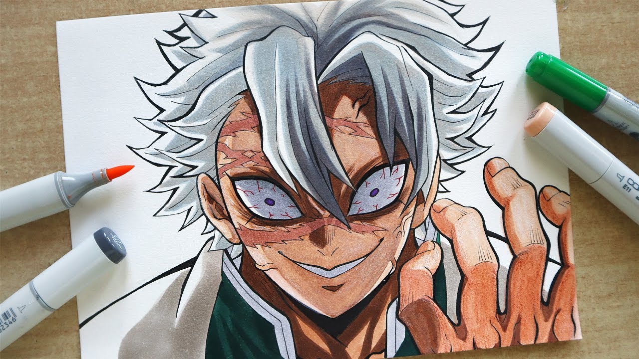 How to Draw Sanemi Shinazugawa - Step By Step Tutorial | Demon Slayer ...