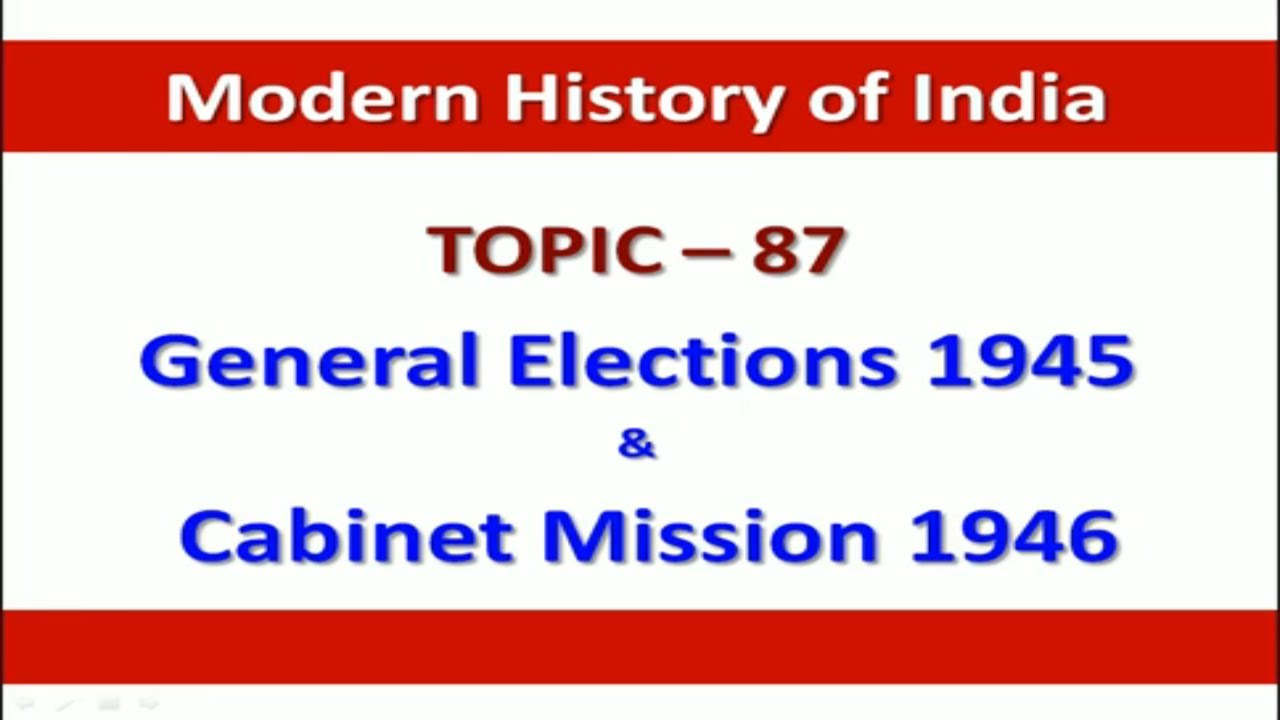 Topic - 87 | General elections 1945 | Cabinet Mission 1946 | Direct ...