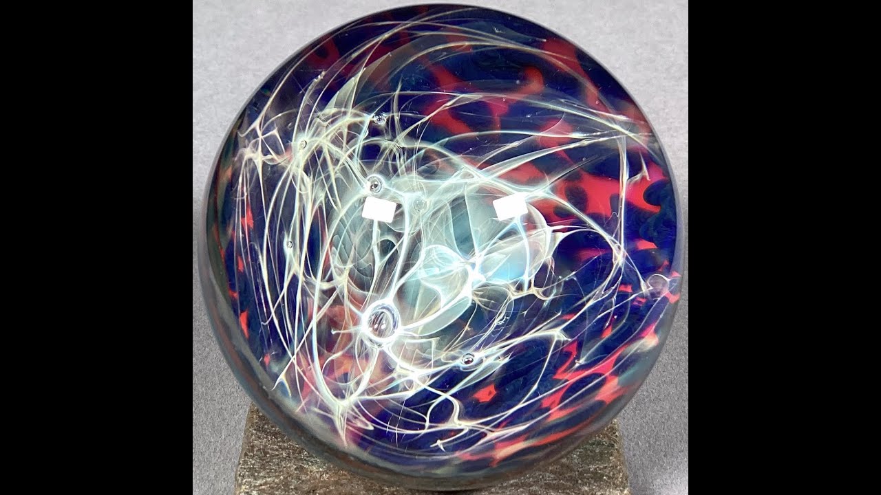 Vortex Marble Handmade by Bill Grout 2.13" Tri Neural Outbreak 052823Borosilicate Glass - YouTube