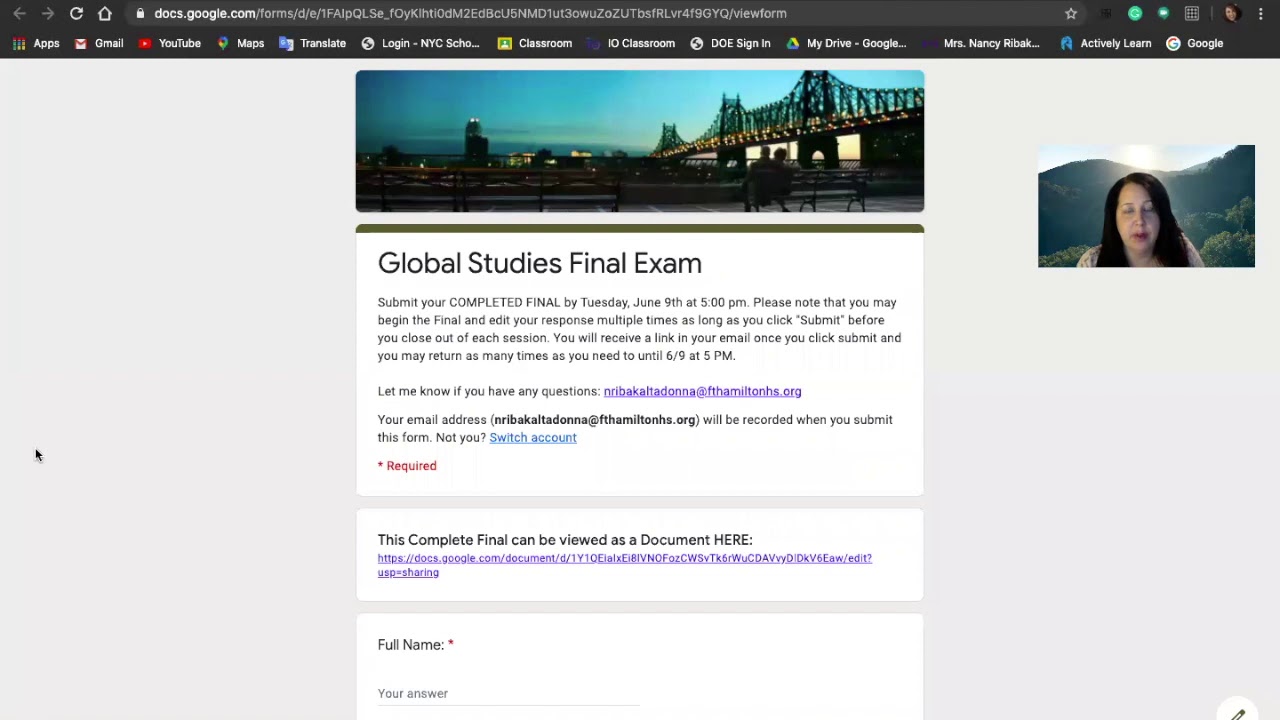 Instructions for the Global Studies Final Exam - 2020 Remote Learning ...