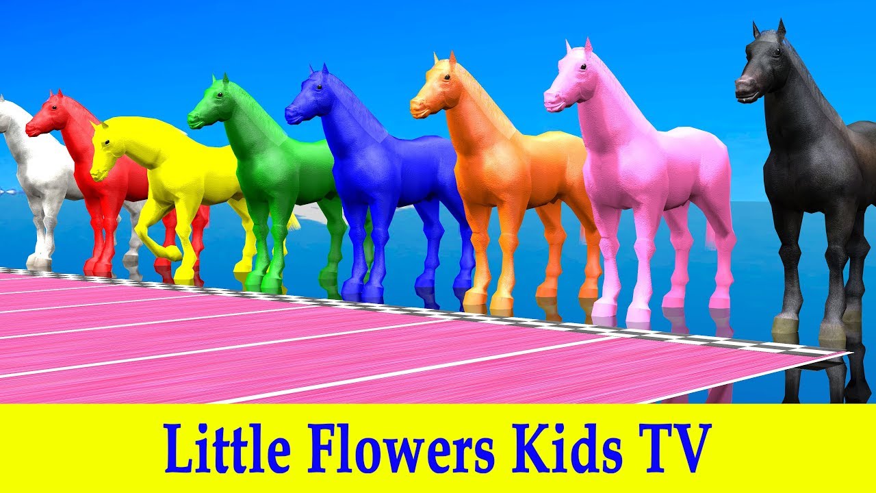 Horse Race for kids | Animal Race for Kids | Learn Color with toys ...
