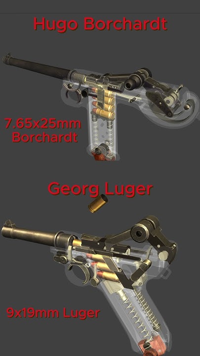 Borchardt C93 vs Luger P08 #games #gaming #military #animation #ww1 #history #technology # ...