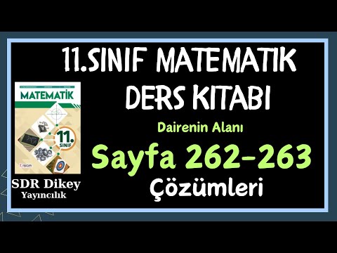 11.Sınıf Matematik Kitabı Sayfa 262-263 Çözümleri-Cevapları - SDR Yayınları