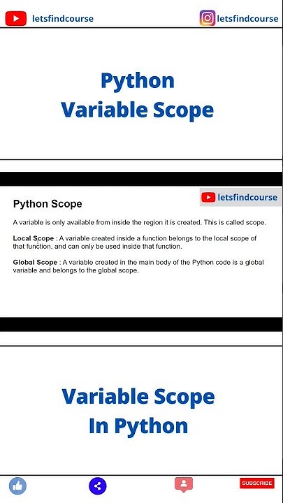 Python Variable Scope Variable Scope In Python Python Youtube