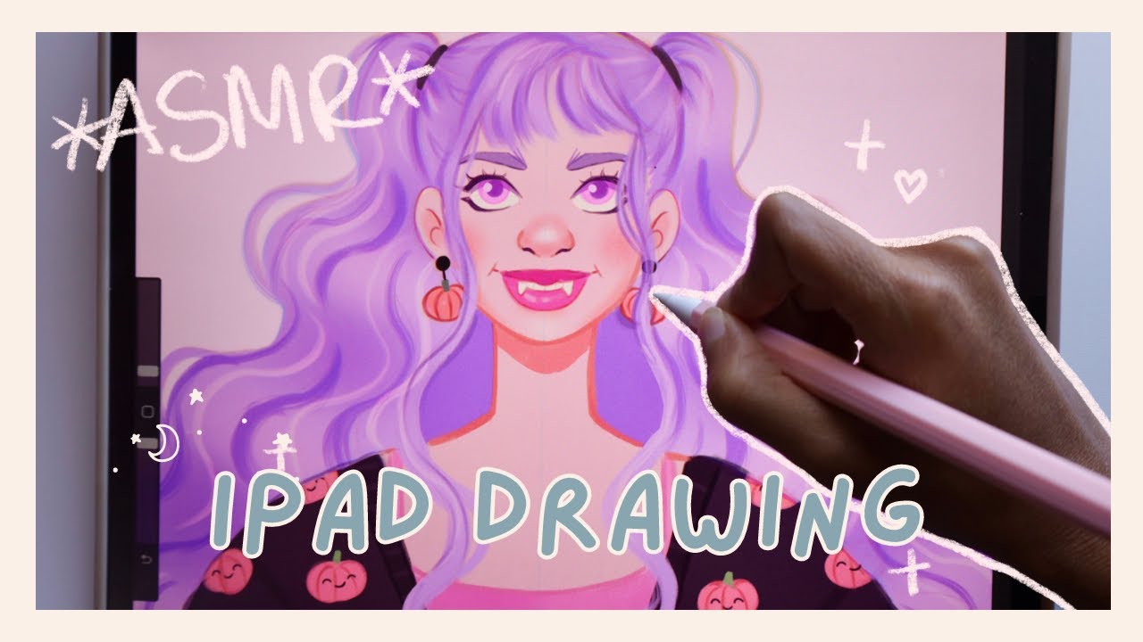 iPad ASMR | Real Time Drawing Plus Light Rain Sounds | DRAW WITH ME ...