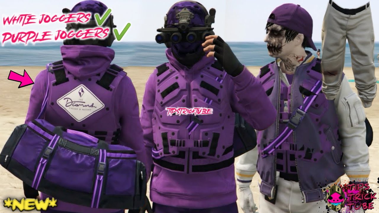 *NEW* EASY CLOTHING GLITCHES! Purple Joggers Tryhard Outfits in GTA 5 ...