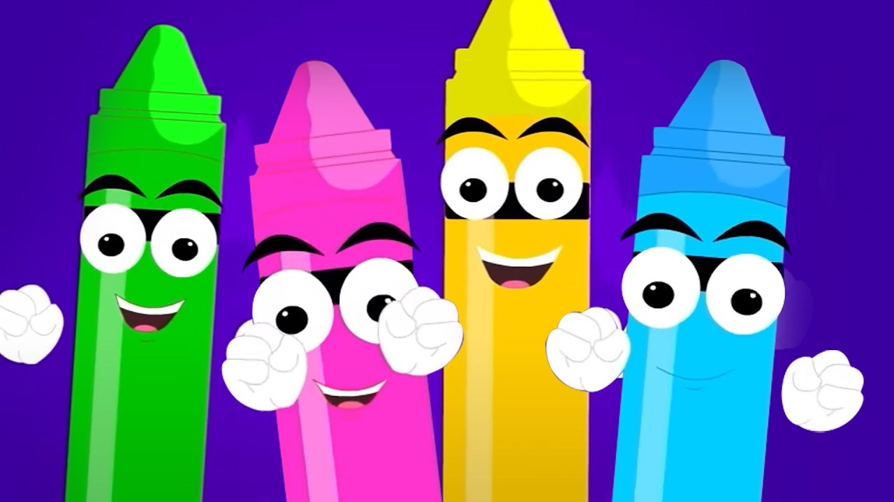 Five Little Crayons, Learn Colors and Fun Rhyme for Kids by Mr Baby ...